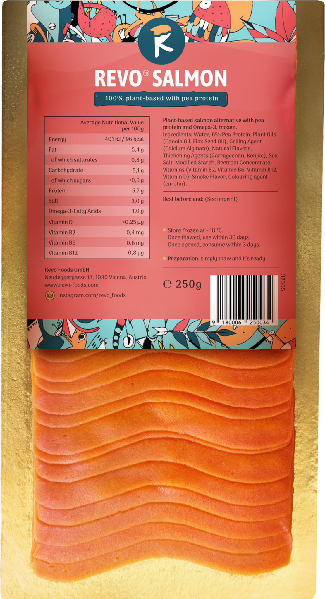 Revo Salmón a las finas hierbas en lonchas 250g - Vegan Point
